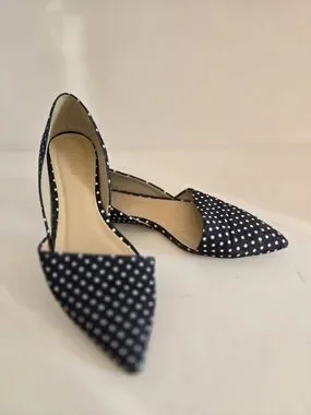 J. Crew | Shoes | J Crew Navy Denim Polka Dot Pointed Toe Dorsay Preppy ...